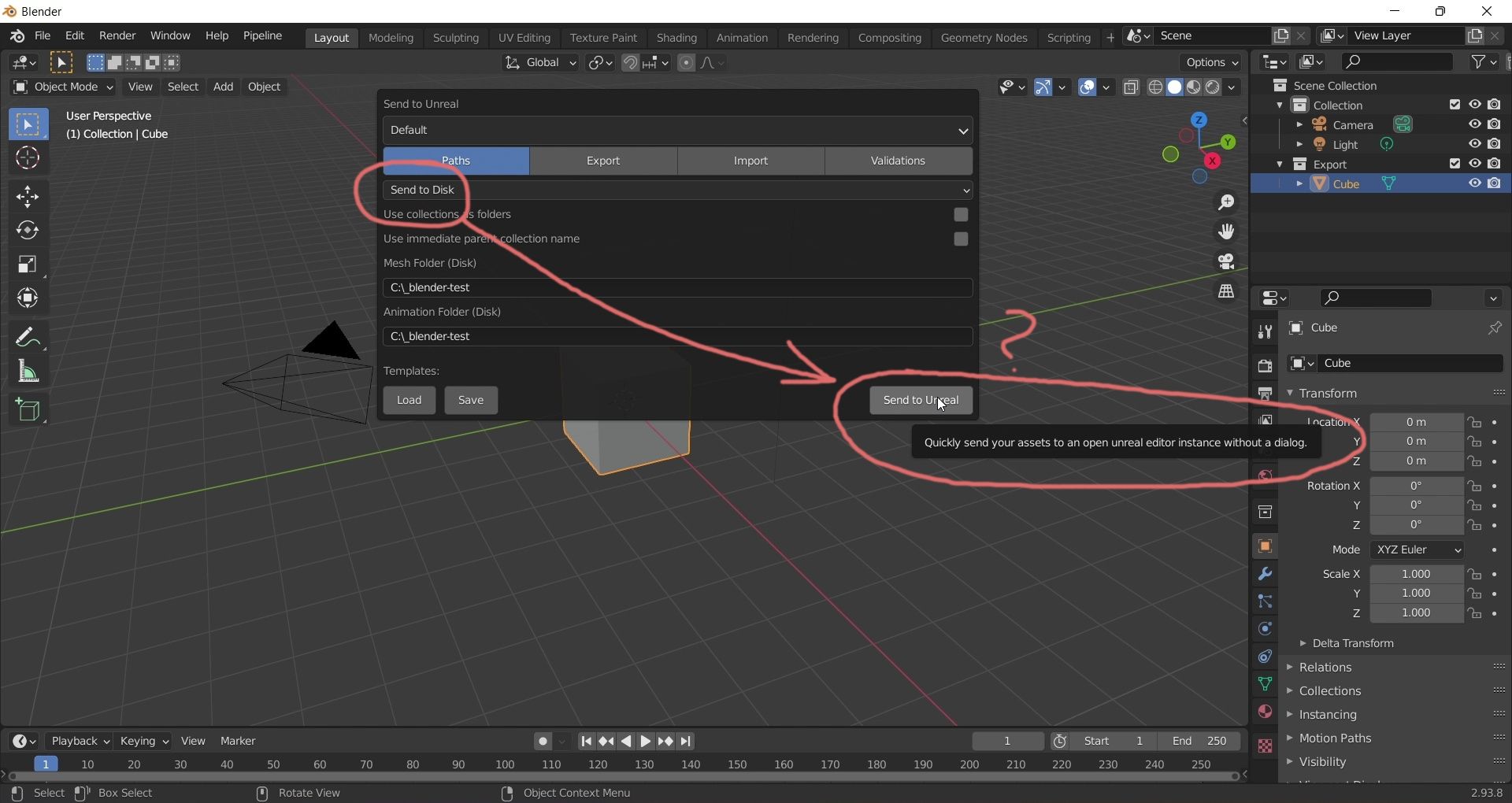 Send to Unreal - Export to Disk is not working since version 2.0 (if UE is not running) · Issue ...