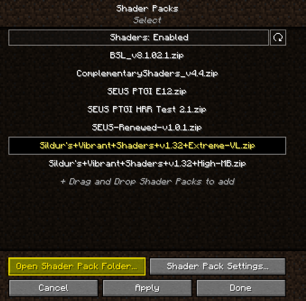 Unable to install Resourcepacks or Shaderpacks when Minecraft is ...
