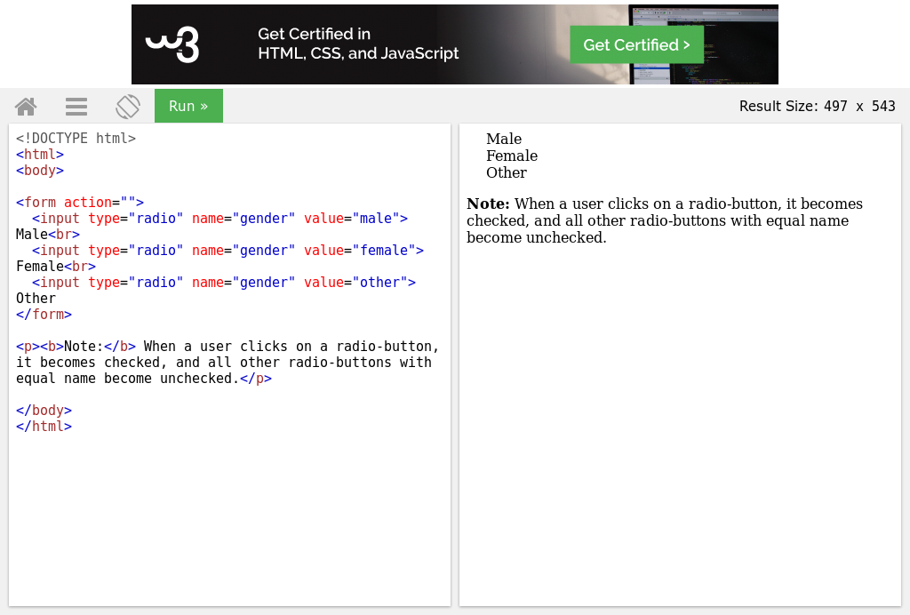 Verbessern S chtiger Sowieso Radio Button Html W3schools Verschmutzung
