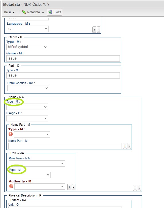 Povinnost elementů ve formulářích podle NDK · Issue #612 · proarc/proarc · GitHub