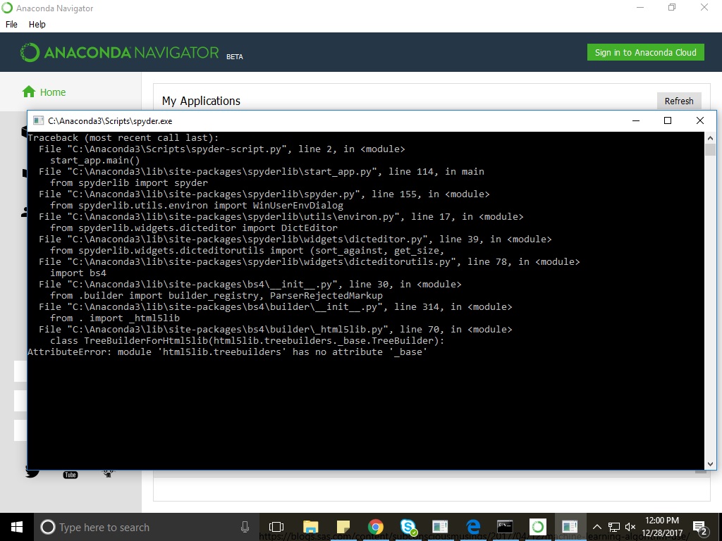 Navigator Error, i am unable to launch spyder IDE, it is getting ...