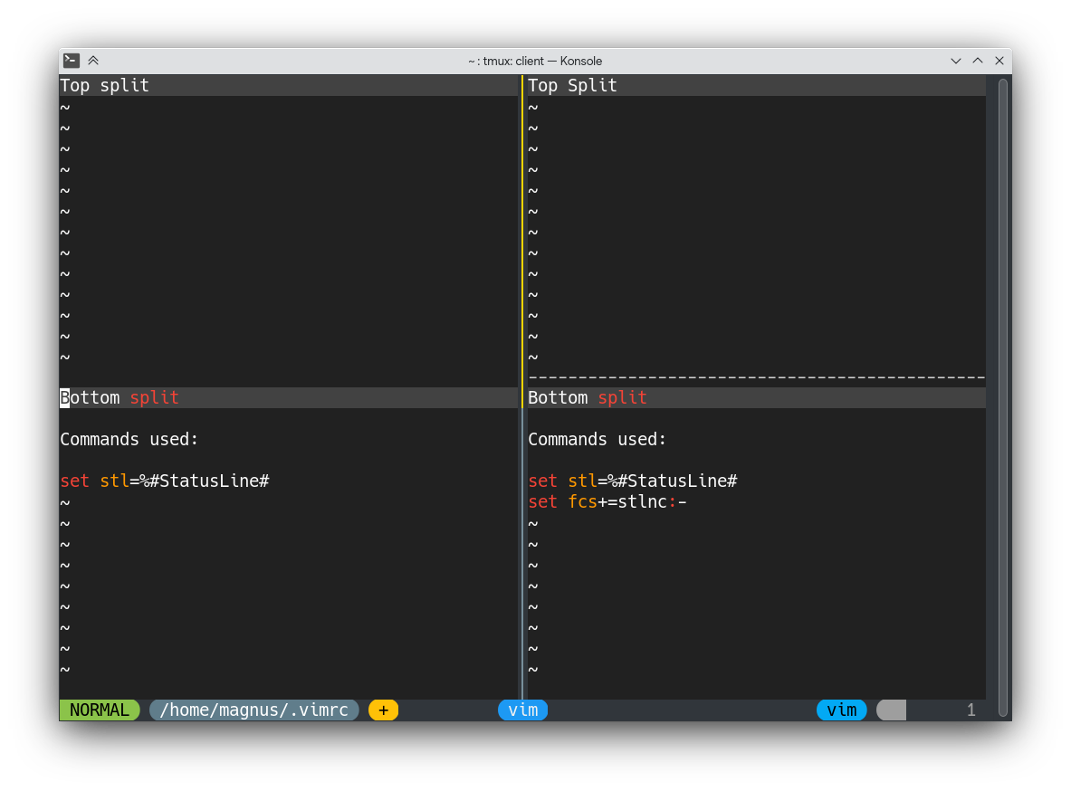 Statusbar Duplicated For Horizontal Splits · Issue 19 · Vimpostorvim Tpipeline · Github