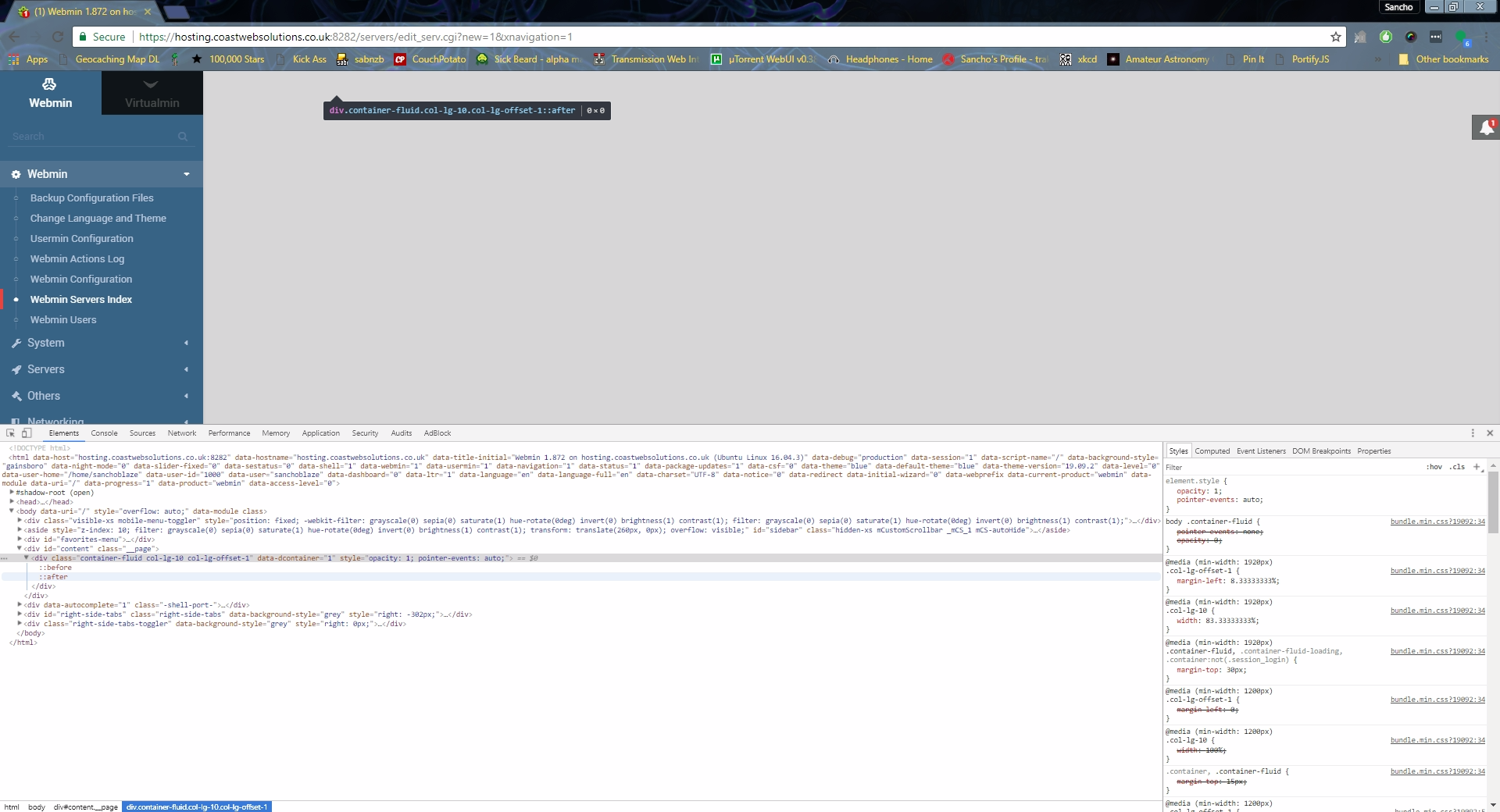 Register new server in Webmin server index blank · Issue #827 · webmin/webmin · GitHub