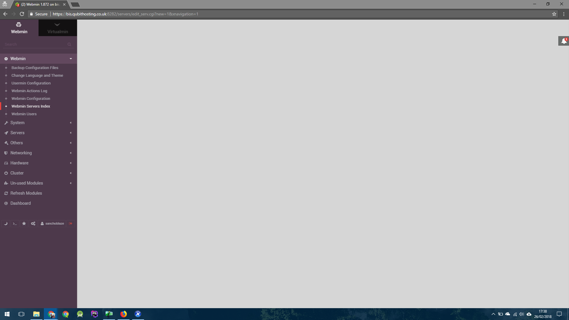 Register new server in Webmin server index blank · Issue #827 · webmin/webmin · GitHub