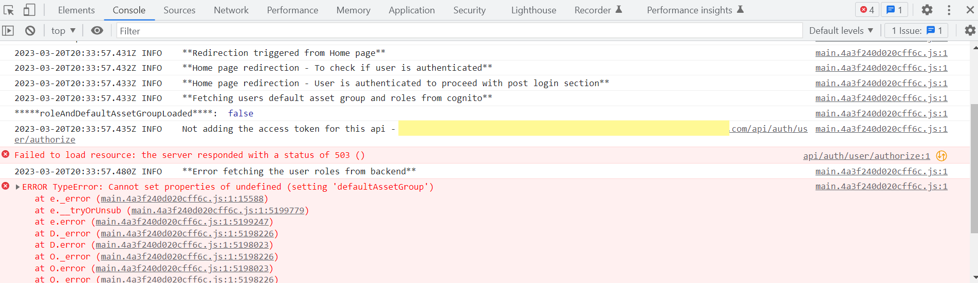 [BUG] Login stuck with the message "Please wait, while we fetch your access roles..." while ...