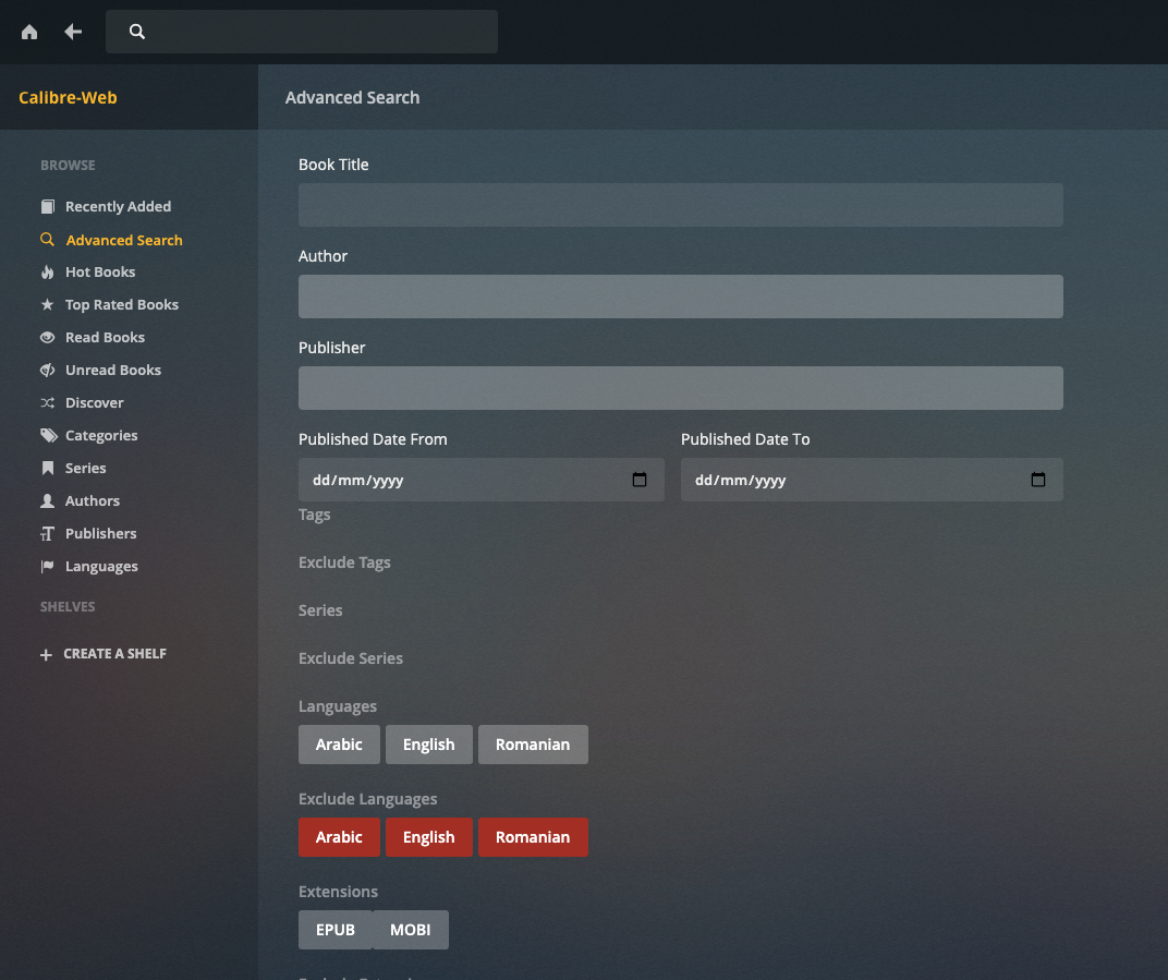 caliBlur! theme: Advanced search page header is incorrectly positioned · Issue #1594 · janeczku ...