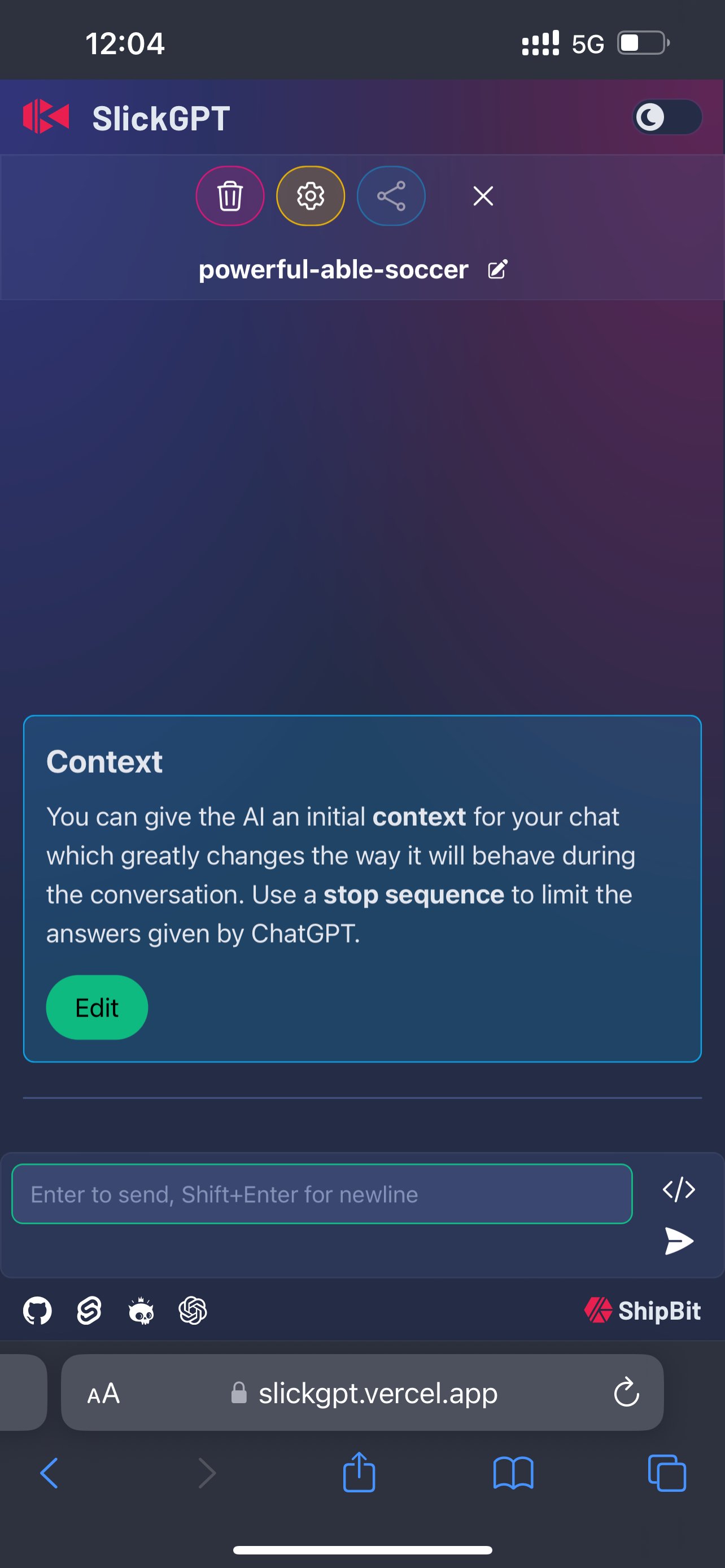 iOS/Safari - Lost chat in background · Issue #53 · ShipBit/slickgpt · GitHub
