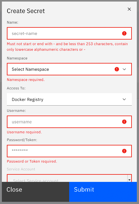 Secret creation errors should show in the modal · Issue #611 · tektoncd/dashboard · GitHub