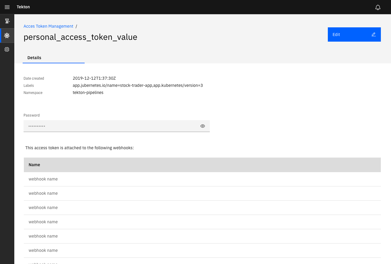 Dashboard UI Implementation for Access Token Management · Issue #773 · tektoncd/dashboard · GitHub