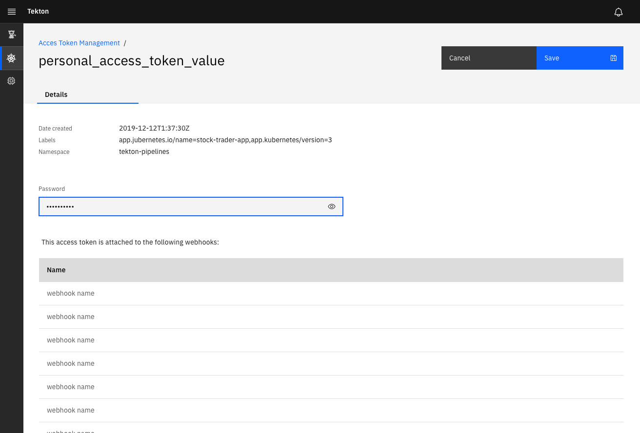 Dashboard UI Implementation for Access Token Management · Issue #773 · tektoncd/dashboard · GitHub