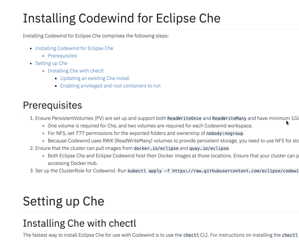 Make the headings & subheadings more distinct · Issue #512 · eclipse-archived/codewind · GitHub