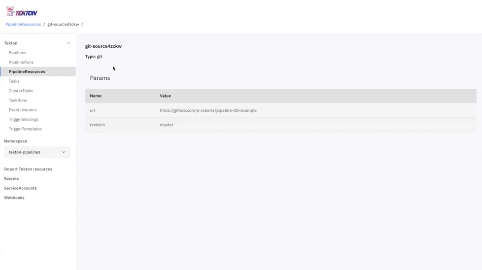 PipelineResources - use a consistent pattern for viewing details and YAML · Issue #969 ...