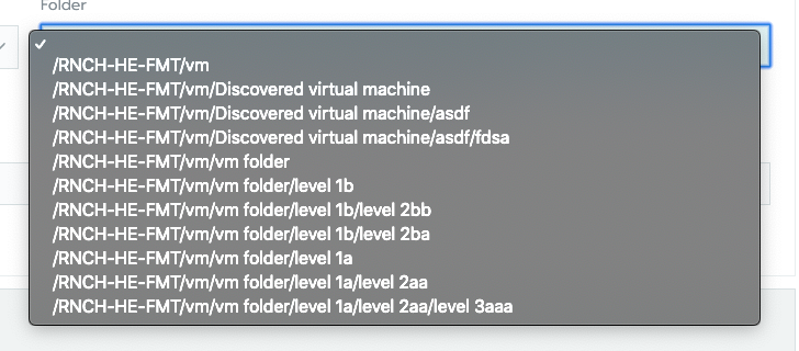 vSphere Node Template FolderList does not show sub dirs · Issue #24840 · rancher/rancher · GitHub