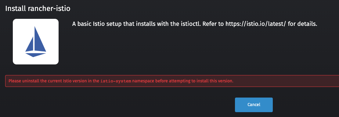 [Istio v2]: Existing V1 Conflict · Issue #1086 · rancher/dashboard · GitHub