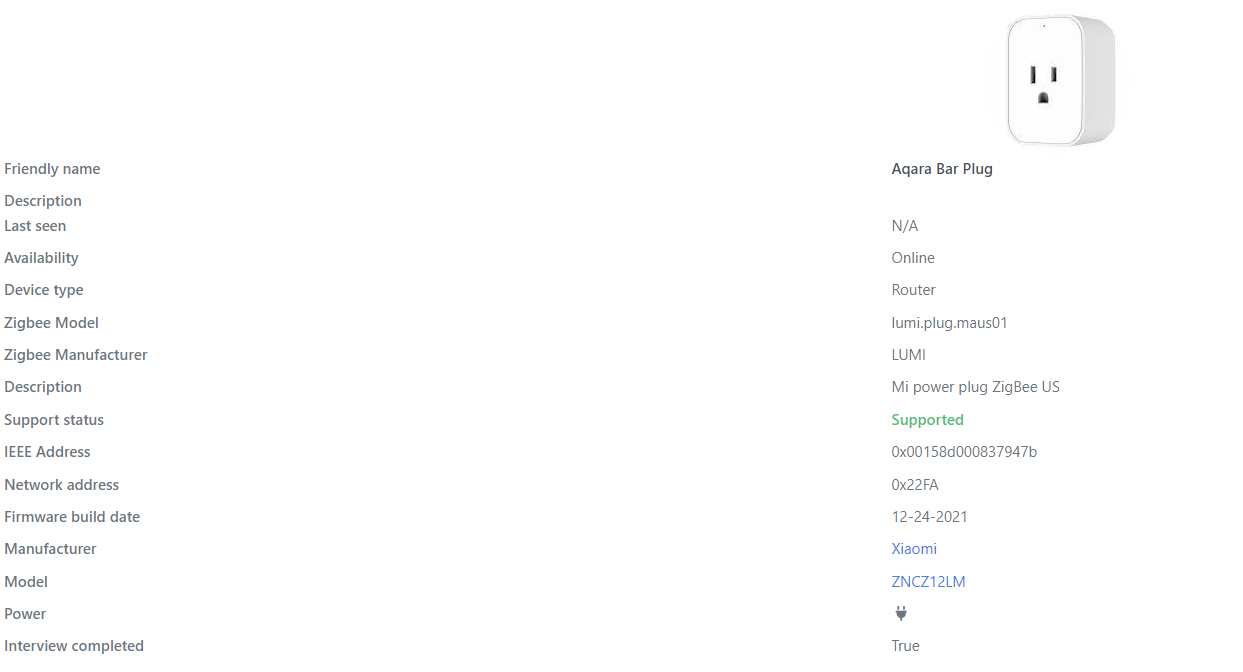 [New device support]: Aqara Smart Plug - US · Issue #17329 · Koenkk/zigbee2mqtt · GitHub