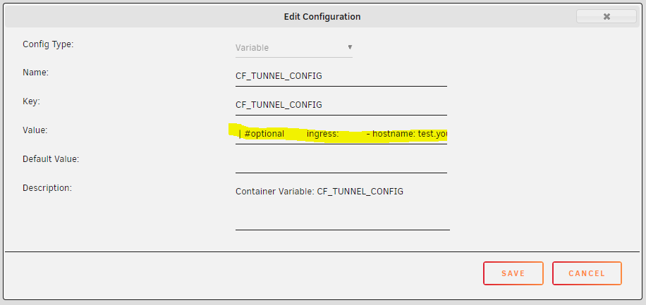 universal-cloudflared fails to establish tunnel when configured in Unraid UI with environment ...