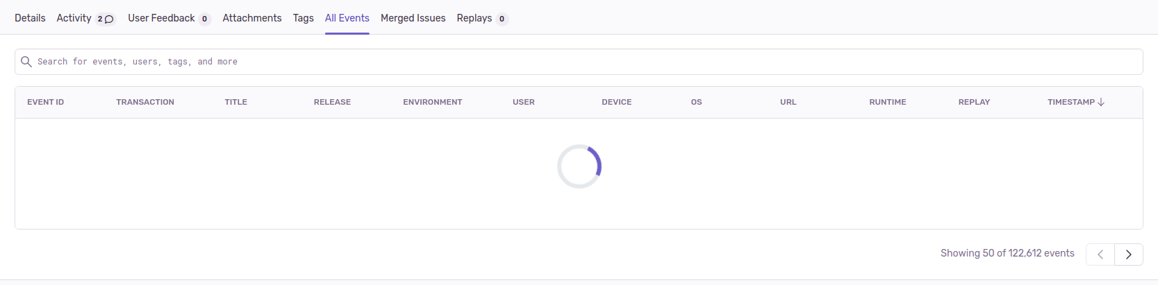 All Events tab not loading · Issue #54447 · getsentry/sentry · GitHub