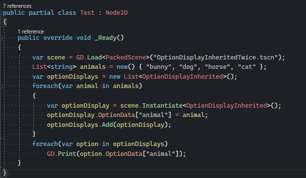 `Godot.Collections.Dictionary` shares reference when used in inherited scene · Issue #65589 ...