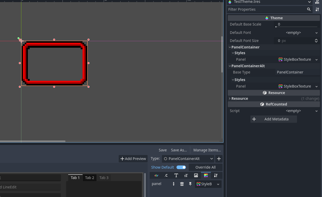 Theme Variation with StyleBoxTexture returns wrong type · Issue #66850 · godotengine/godot · GitHub