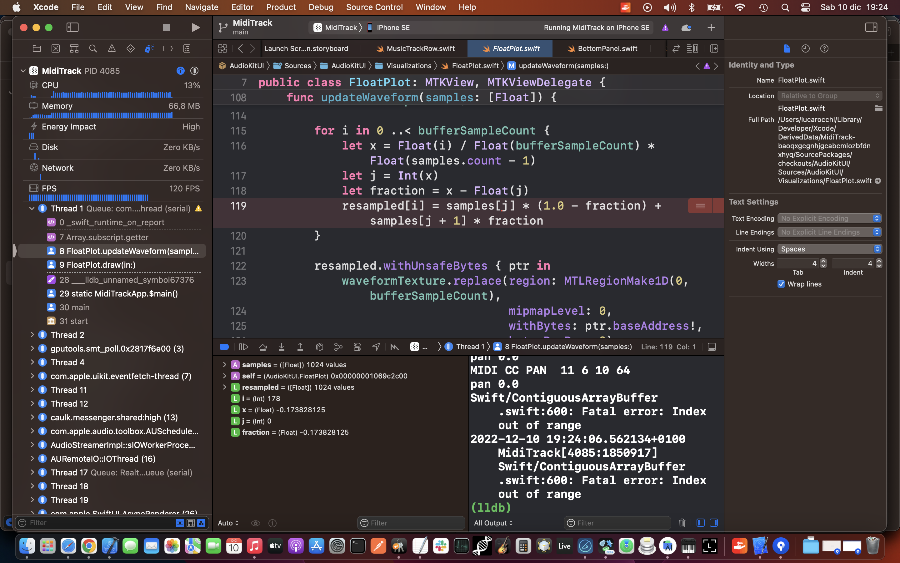 Randomly Index Out Of Range Crash Using Nodeoutputview · Issue 2808 · Audiokitaudiokit · Github 9761