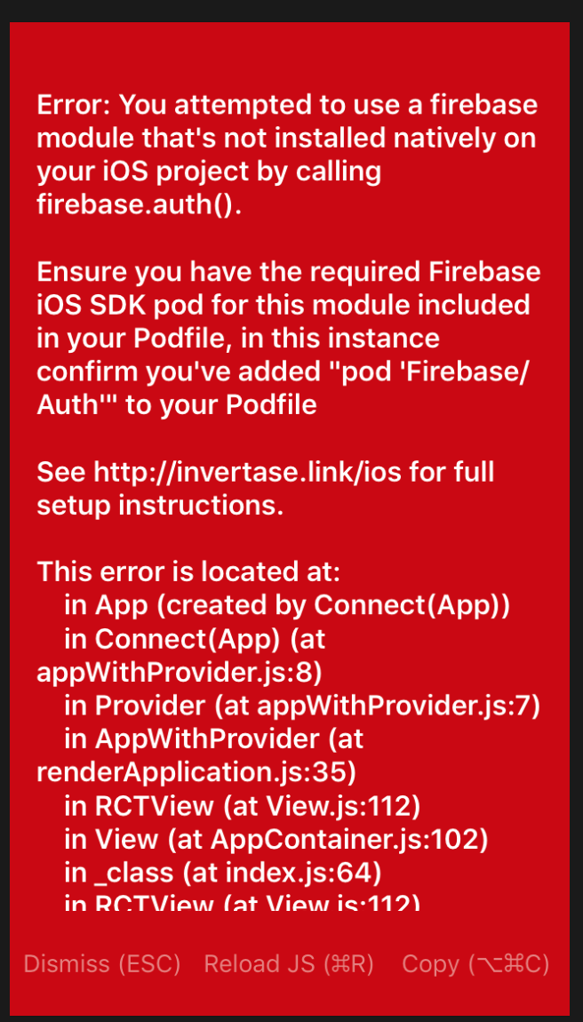 Crashlytics not installed natively on iOS · Issue #1275 · invertase/react-native-firebase · GitHub