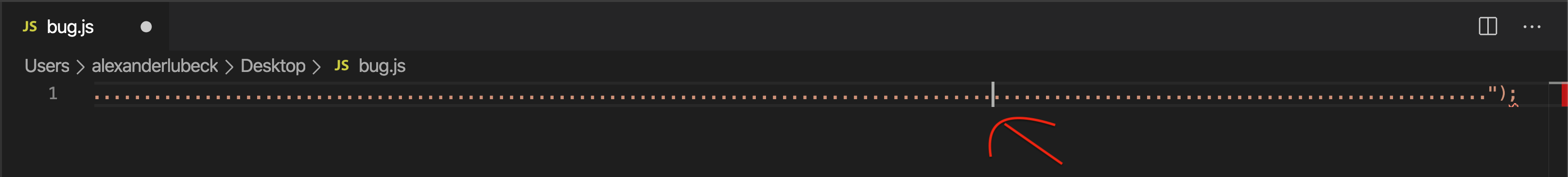 The cursor jumps to the left after replacing double quotes with ...