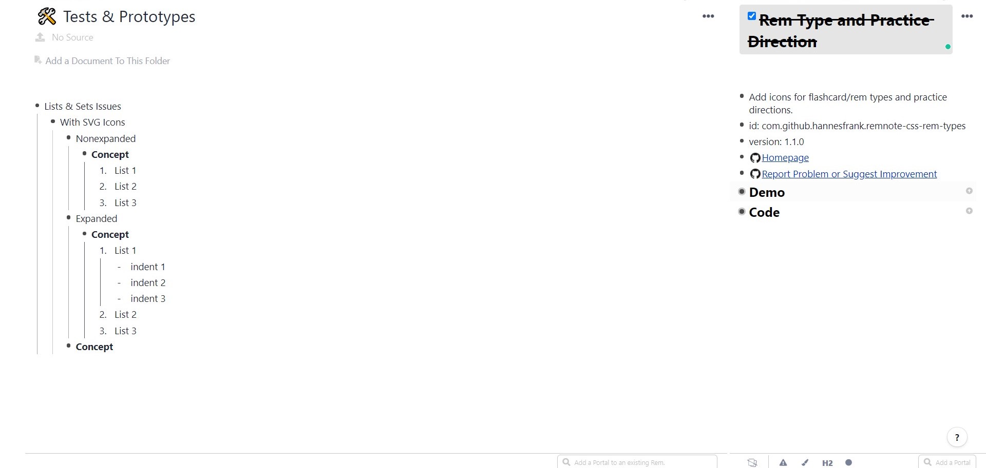 Issues with lists and sets · Issue #3 · hannesfrank/remnote-css-rem-types · GitHub