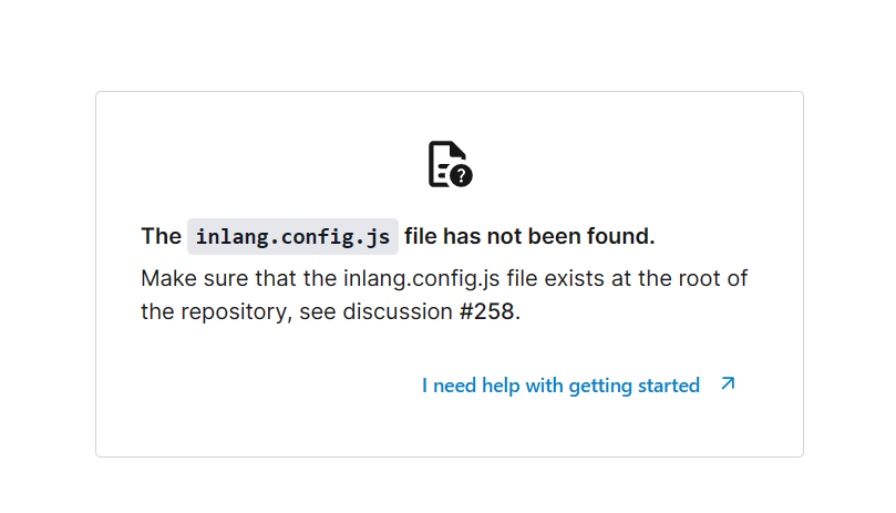 misleading message in UI when the `inlang` config could not be loaded · Issue #266 · opral ...