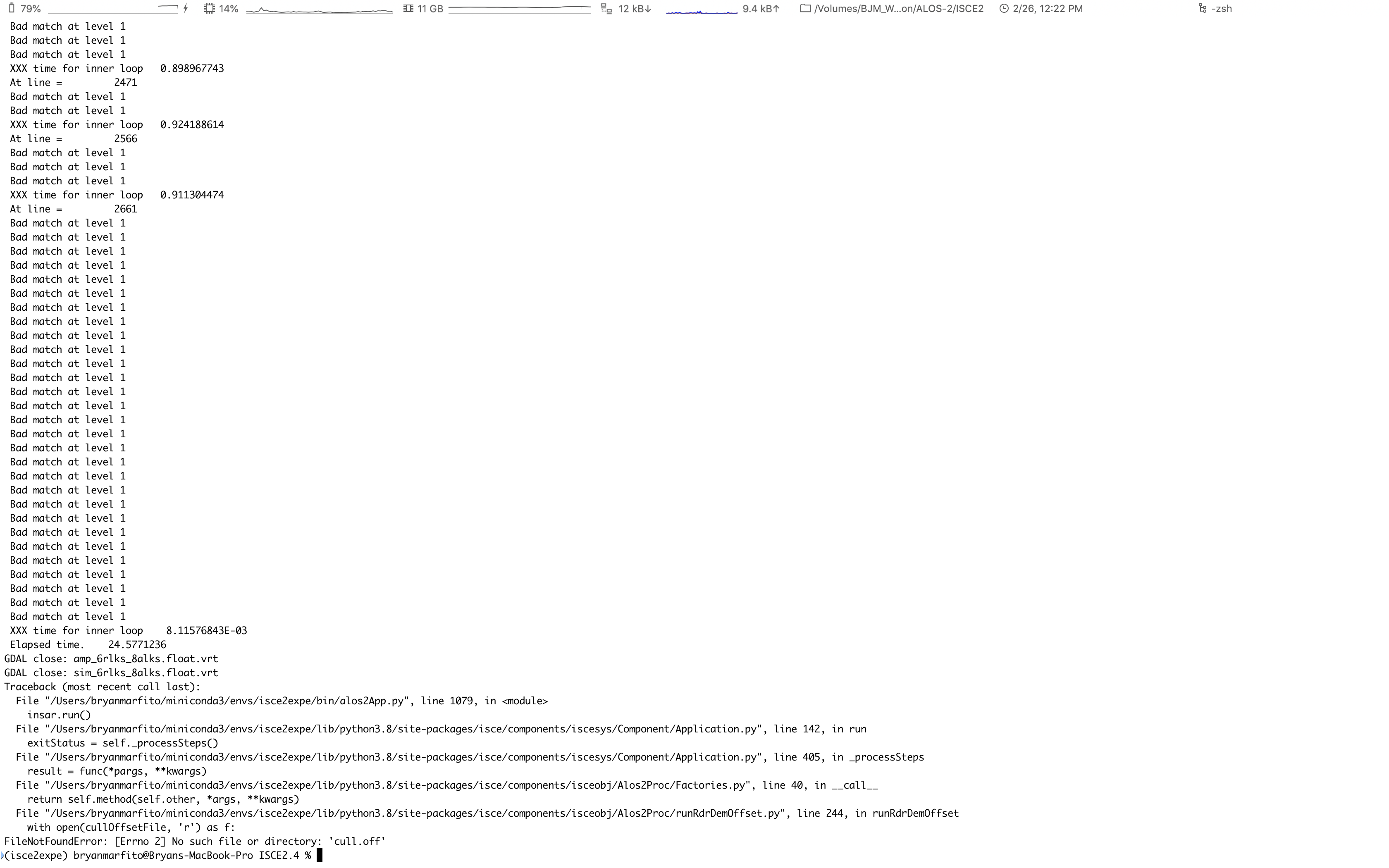 Processing stopped during the rdrdem_offset stage · Issue #239 · isce-framework/isce2 · GitHub