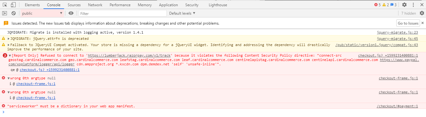 Razorpay has errors in console · Issue #199 · razorpay/razorpay-magento · GitHub