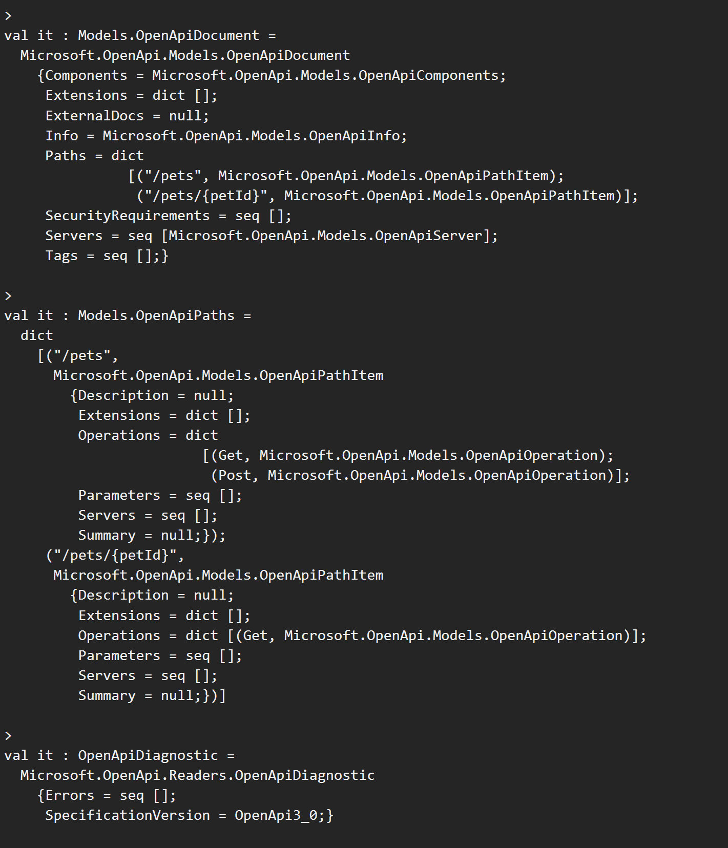 Parameters are not parsed, only yielding empty seqs · Issue #347 · microsoft/OpenAPI.NET · GitHub