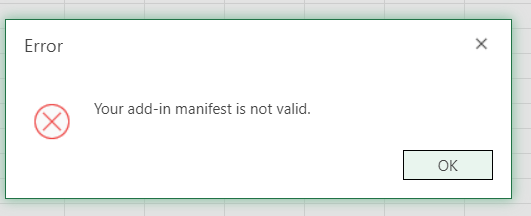 Validated Excel addin manifest works in Excel locally but not in excel online · Issue #1135 ...