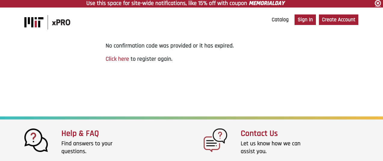 Registration Unhelpful Error Message When User Clicks On Verify Your Email Link After 2668