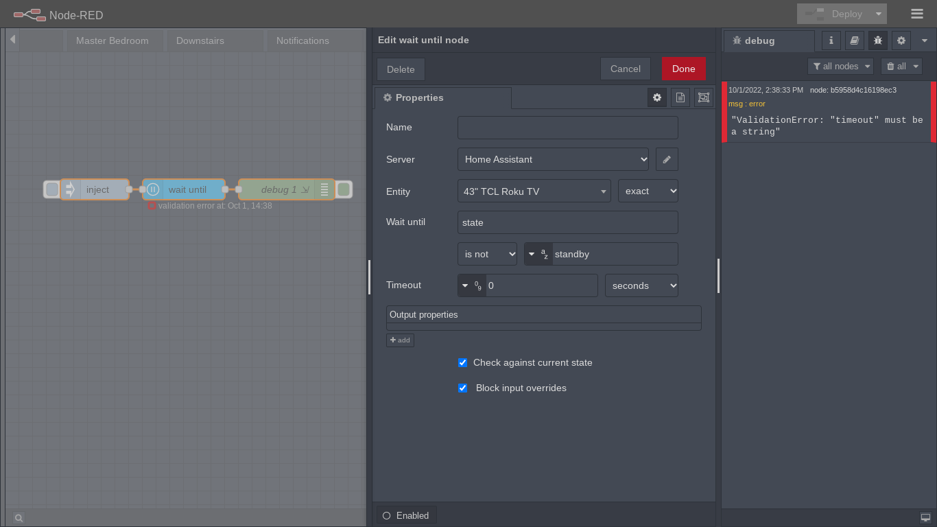 wait until validation error with 0.45.4 · Issue #677 · zachowj/node-red-contrib-home-assistant ...
