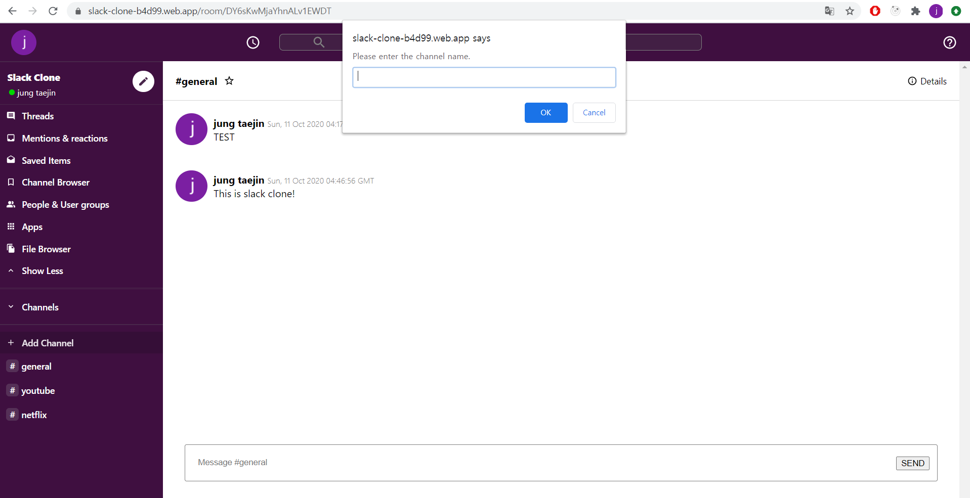 GitHub - taejin5314/Slack-clone: Clone coding for Slack using React and Firebase