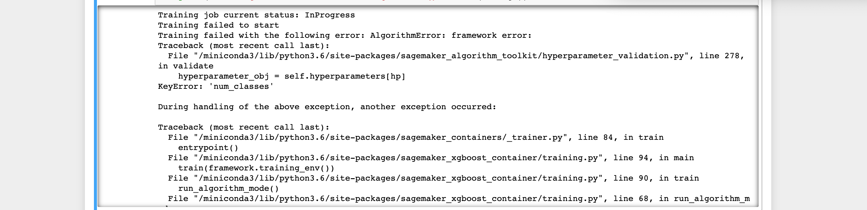 Getting error KeyError: 'num_classes' with image classifier · Issue #1859 · aws/amazon-sagemaker ...