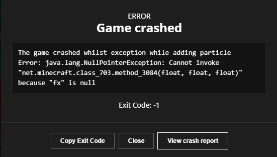Exception While Adding Particle 1182 · Issue 7133 · Sp614xoptifine · Github