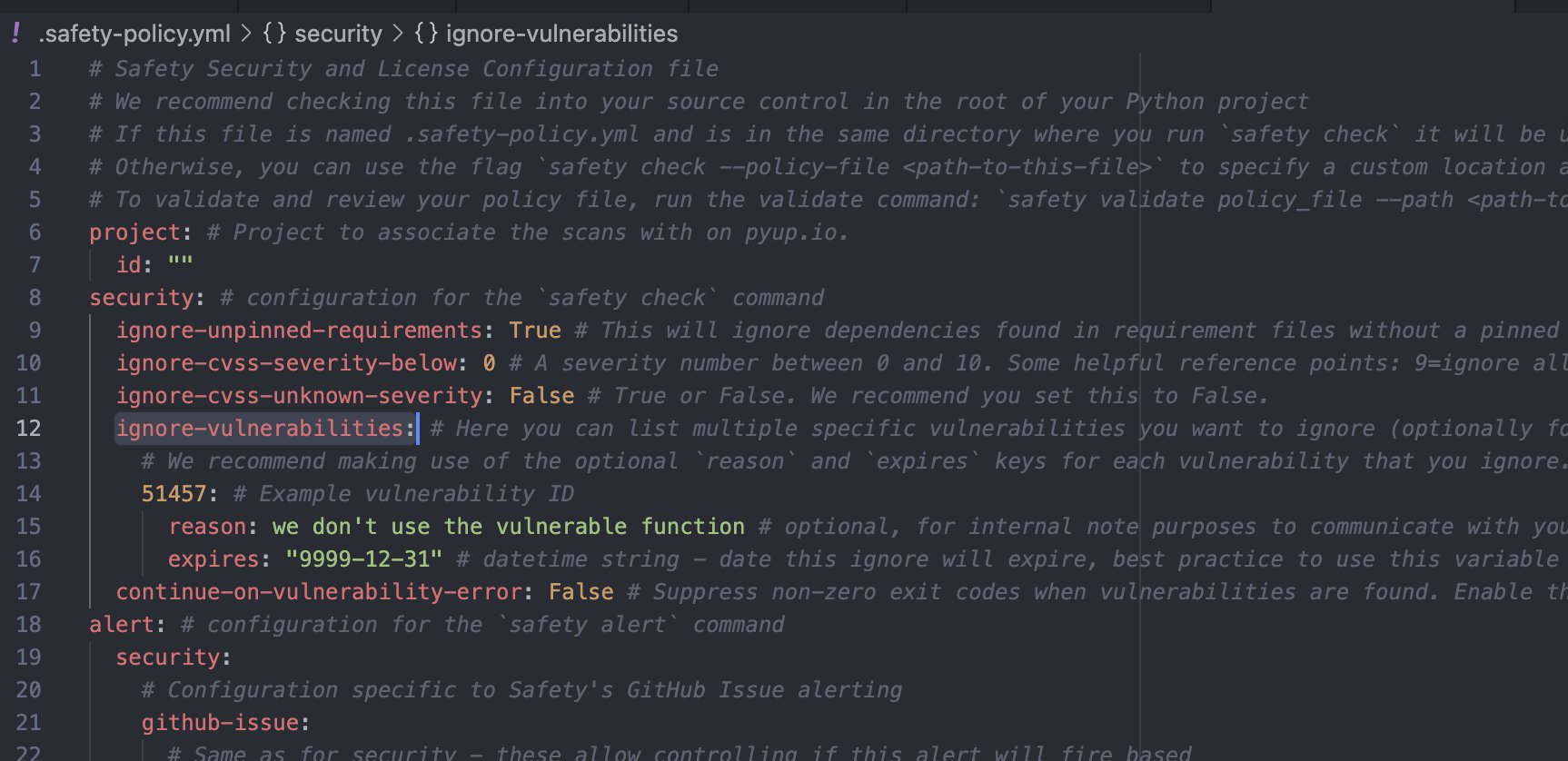 Vulnerability Not Ignored When Added To Safety Policy Yml · Issue 480 · Pyupio Safety · Github
