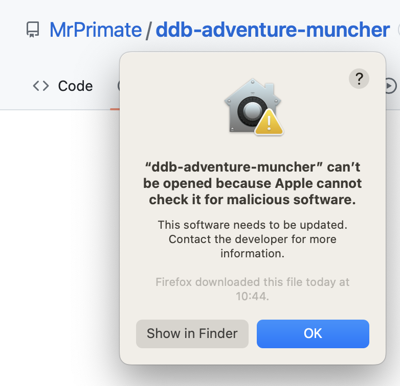 Muncher can't be opened because Apple cannot check it for malicious software. · Issue #26 ...