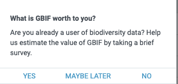 Popup for survey · Issue #1768 · gbif/portal16 · GitHub