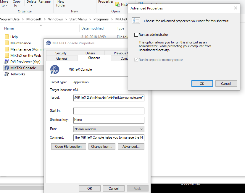 Miktex console no longer runs as administrator after an update · Issue ...