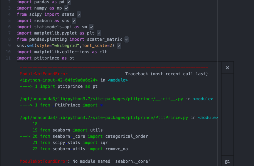 Problem importing ptitprince as pt: No module named 'seaborn._core' · Issue #46 · RainCloudPlots ...
