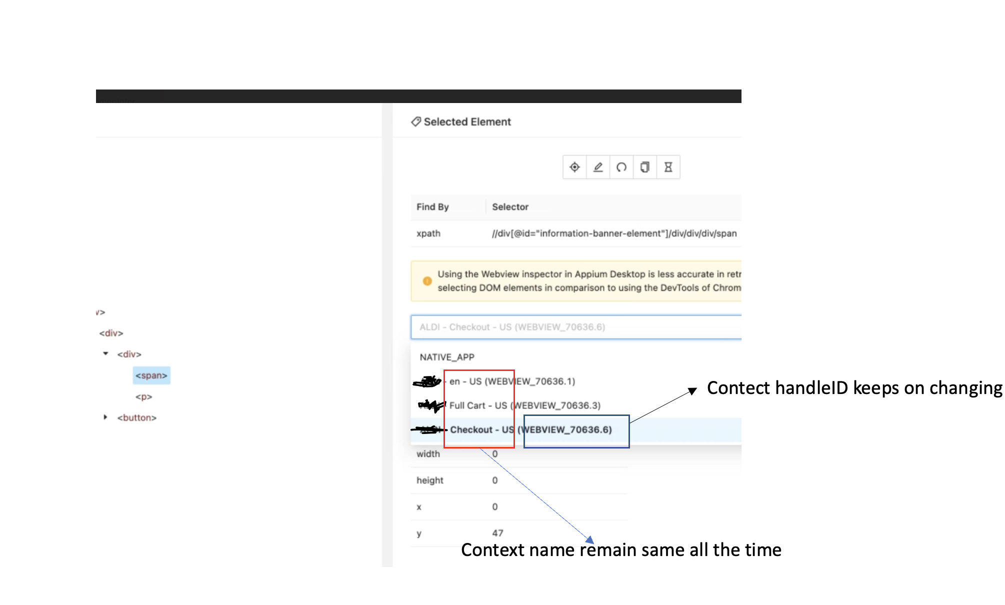 How to get the name of Context Handles · Issue #17451 · appium/appium · GitHub