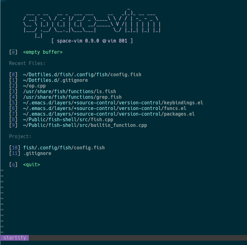 Is it able to show the index of the recent files/projects in spacemacs home page? · Issue #12519 ...