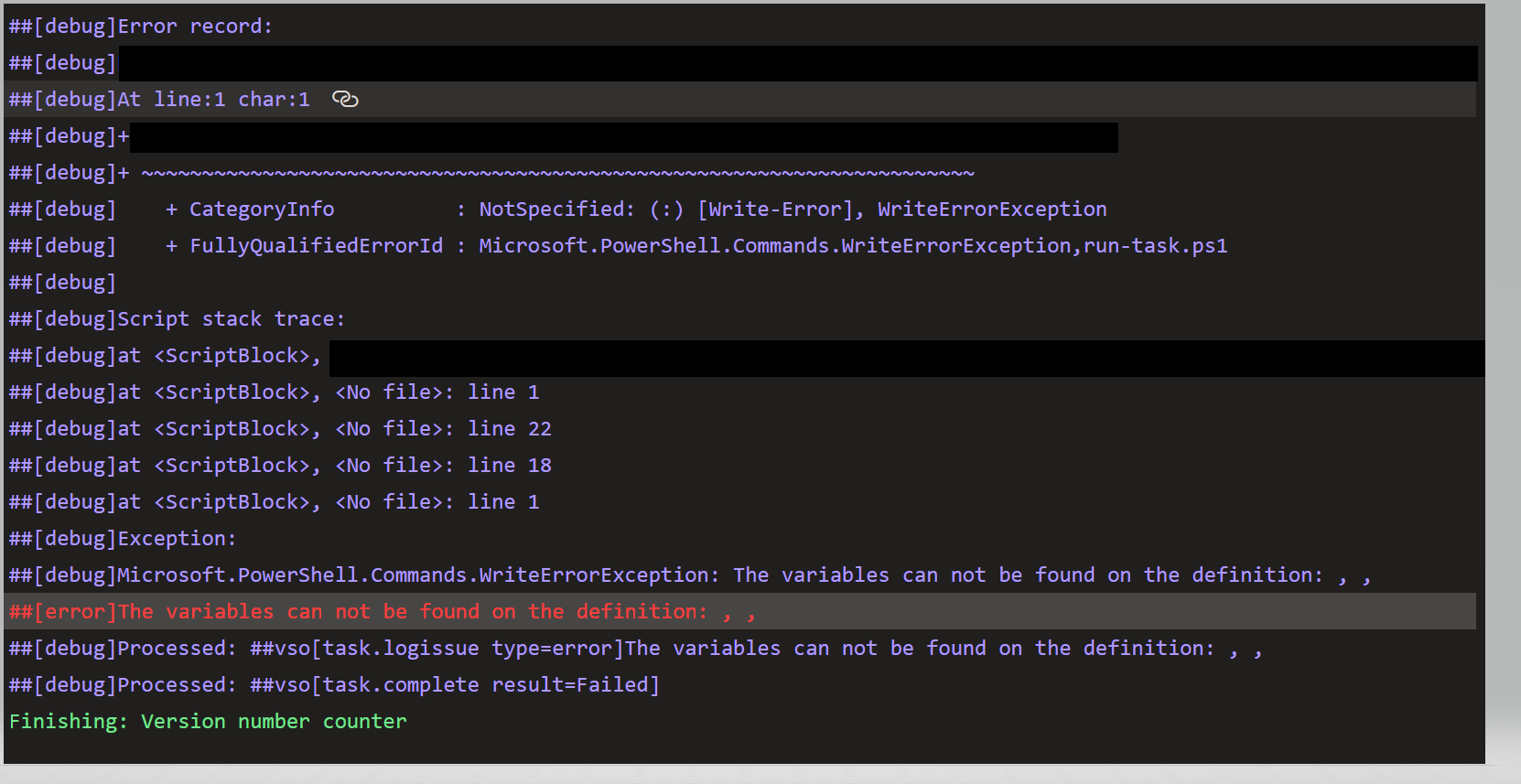 The variables can not be found on the definition: , ," when using secret variable · Issue #369 ...