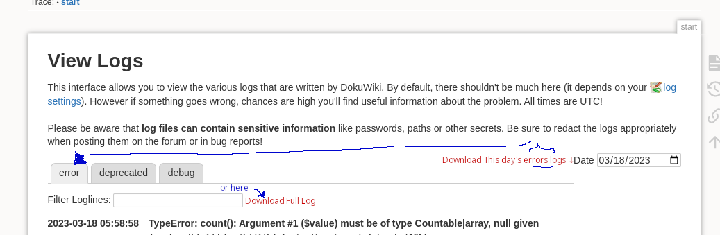 Easy access for admins to download full log files · Issue #3925 · dokuwiki/dokuwiki · GitHub