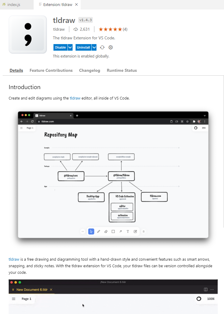 [documentation] Add an image to the vscode readme · Issue #419 · tldraw/tldraw-v1 · GitHub