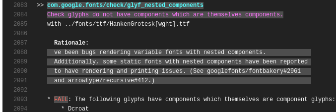 Rationale text is missing a few initial chars on com.google.fonts/check/glyf_nested_components ...