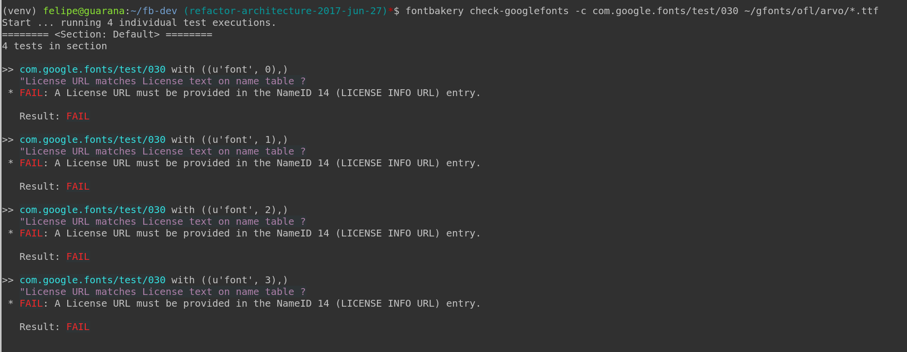new-architecture: On the cmd-line, which font failed a given check? · Issue #1399 · fonttools ...
