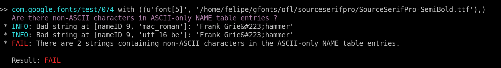 Restrict non-ASCII check for just a few of the name table entries ? · Issue #1663 · fonttools ...